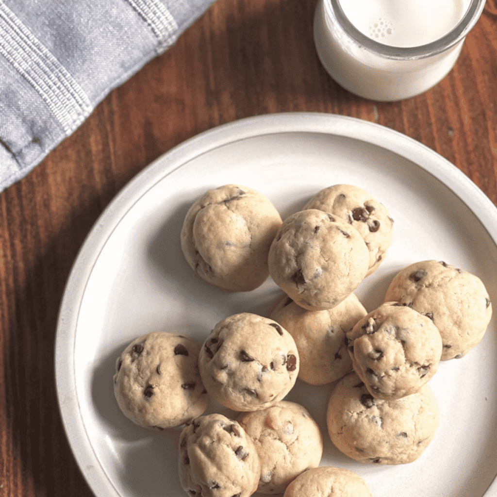 Chocolate Chip Cookie Bites (Mini Freezer Cookies) - Chasing Our Simple