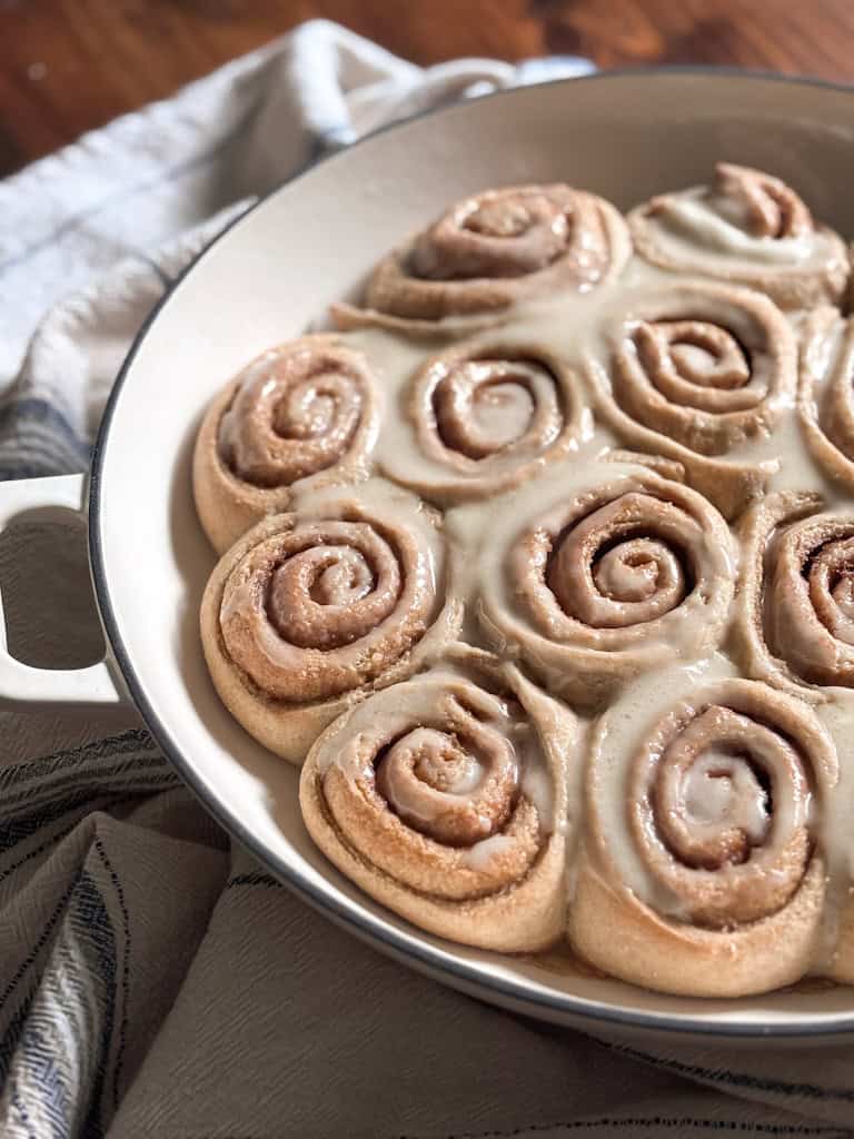Whole Wheat Cinnamon Rolls with Fresh Milled Flour - Chasing Our Simple